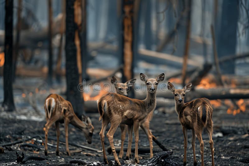 Resilience Amidst Ruin: Deer Surviving in a Forest Post-Fire Stock ...
