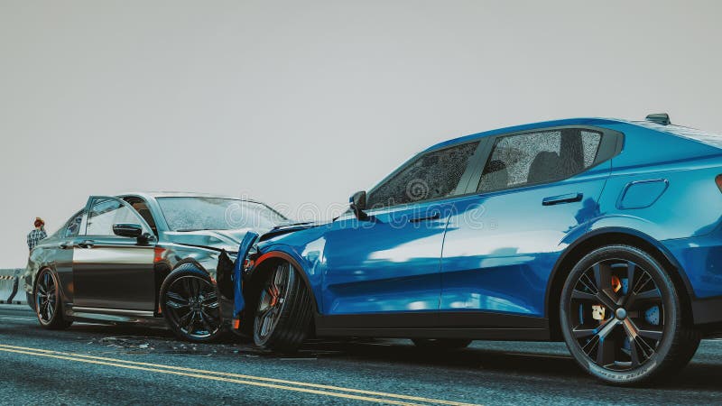 Image of a Car Accident that Occurred on the Stomach Stock Illustration ...