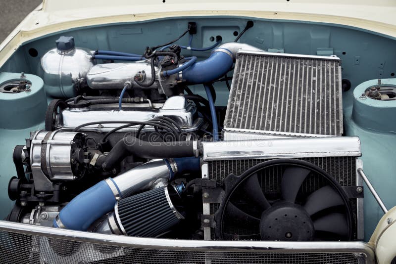 Image of the Car Engine. Turbocharging Stock Photo - Image of ...