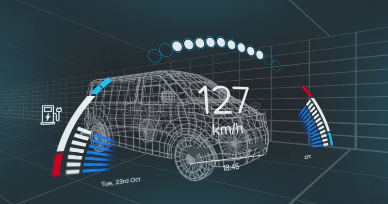 Image of Car Panel Over Digital Car Stock Image - Image of design ...