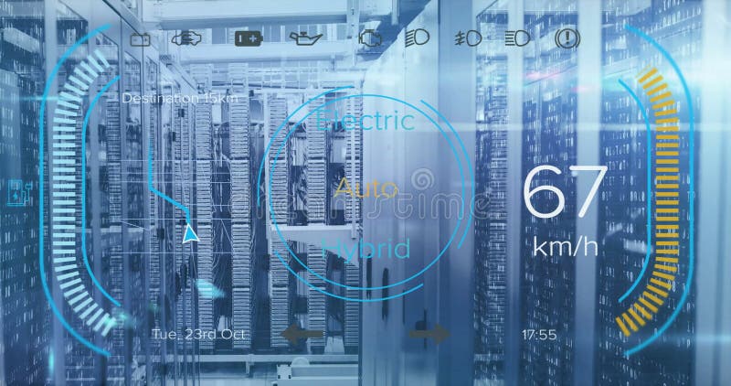 Image of Car Panel Over Server Room Stock Image - Image of electronics ...