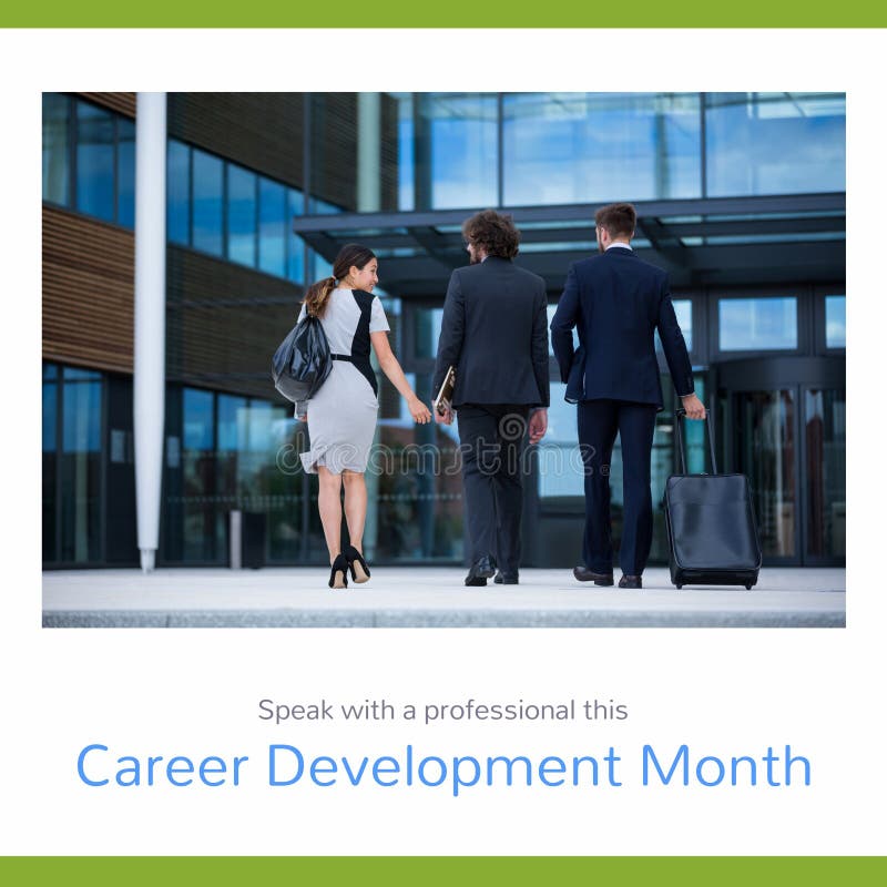 Image of Career Development Month Over Back View of Diverse ...