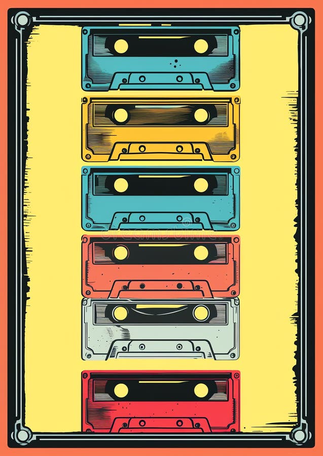 Cassette Tape Frame 80s Retro Nostalgic Stock Illustration ...