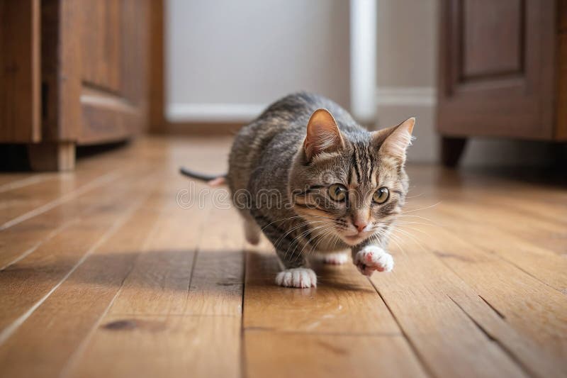 An image of a cat crawling stock illustration. Illustration of climbing - 329000738