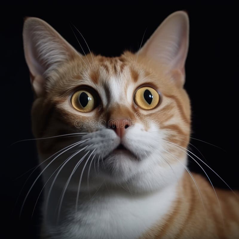 Image of a Cat with a Startled Expression. Pet, Animals Stock ...