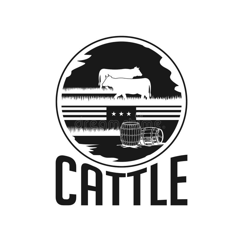 Cattle Emblem Label Logo Design Stock Vector - Illustration of ...