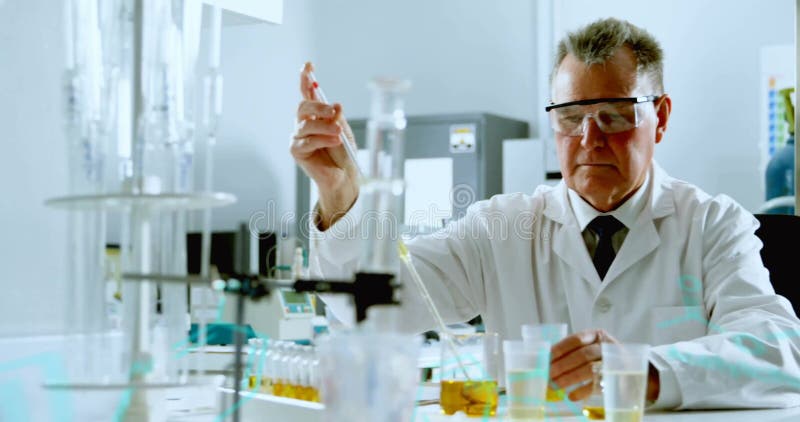Image of Caucasian Male Scientist Taking Sample Stock Image - Image of ...