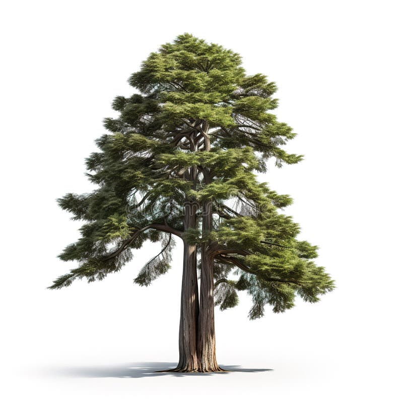 Image of Cedar Tree on White Background. Illustration, Generative AI ...