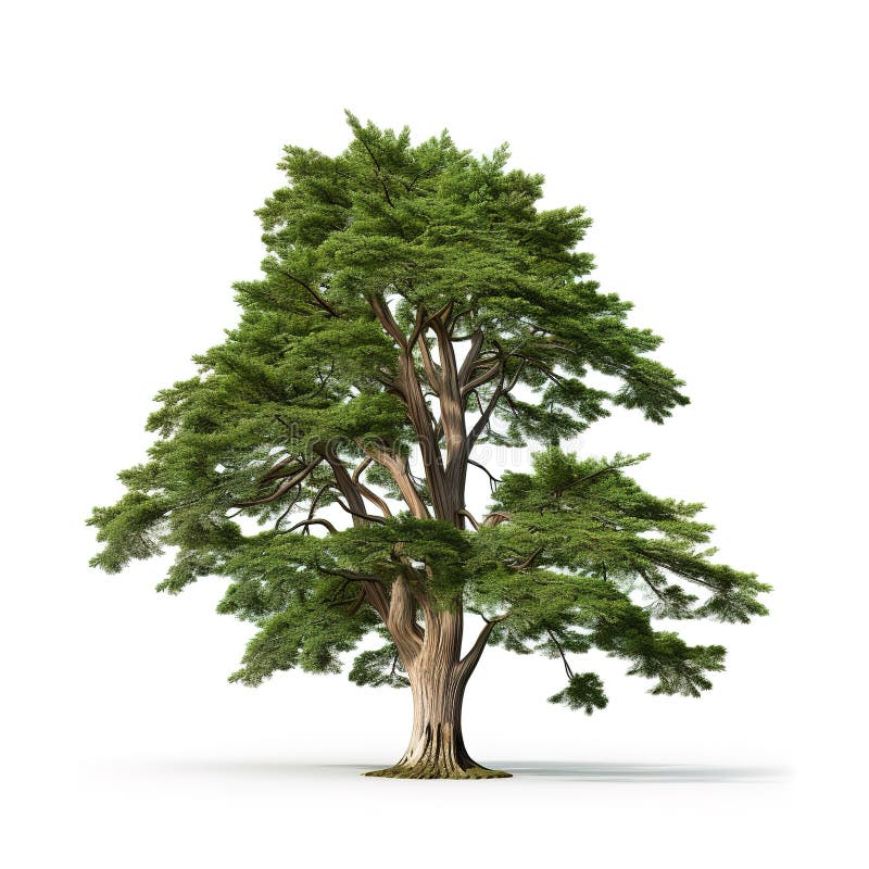 Image of Cedar Tree on White Background. Illustration, Generative AI ...