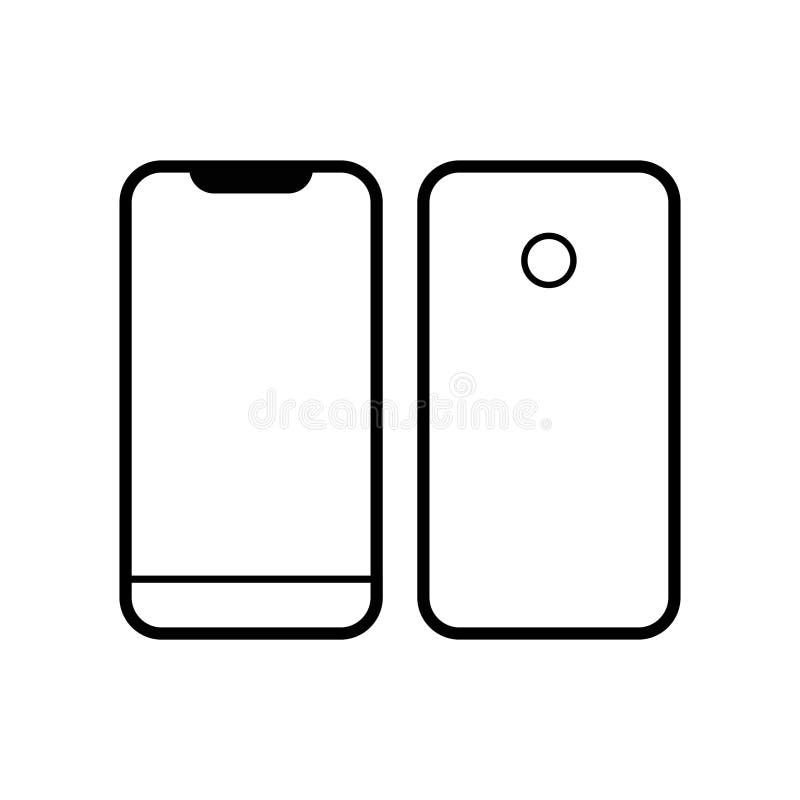 Image of the Cell Phone in 2 Dimension Stock Vector - Illustration of ...