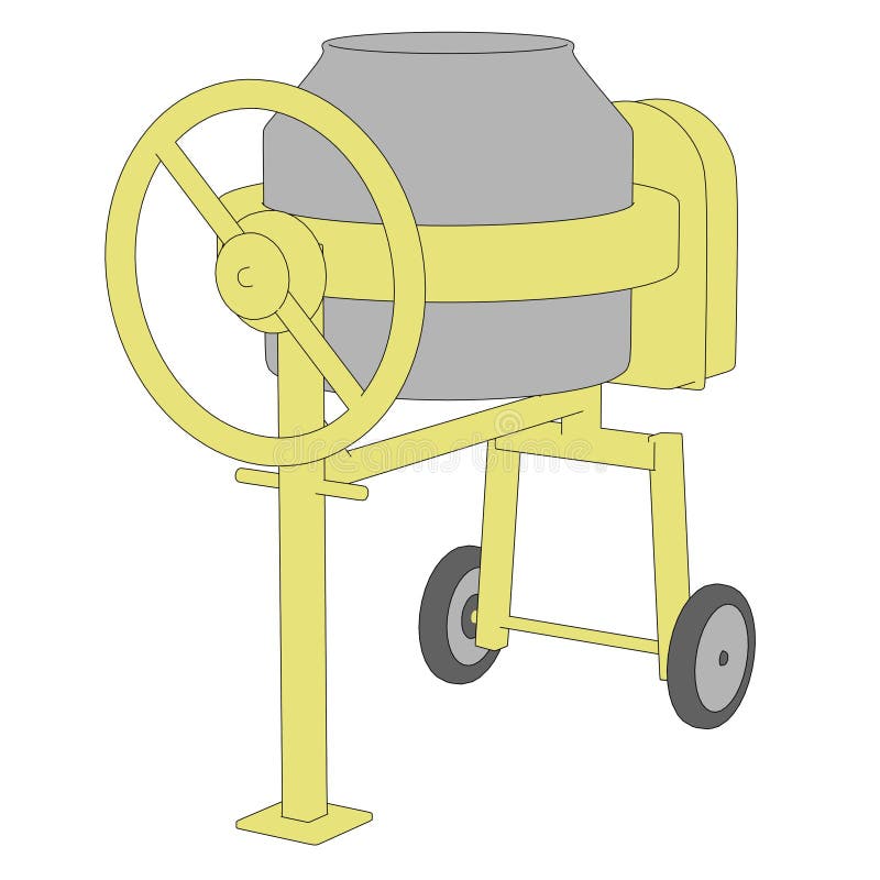 Image of cement mixer stock illustration. Illustration of tool - 36196202