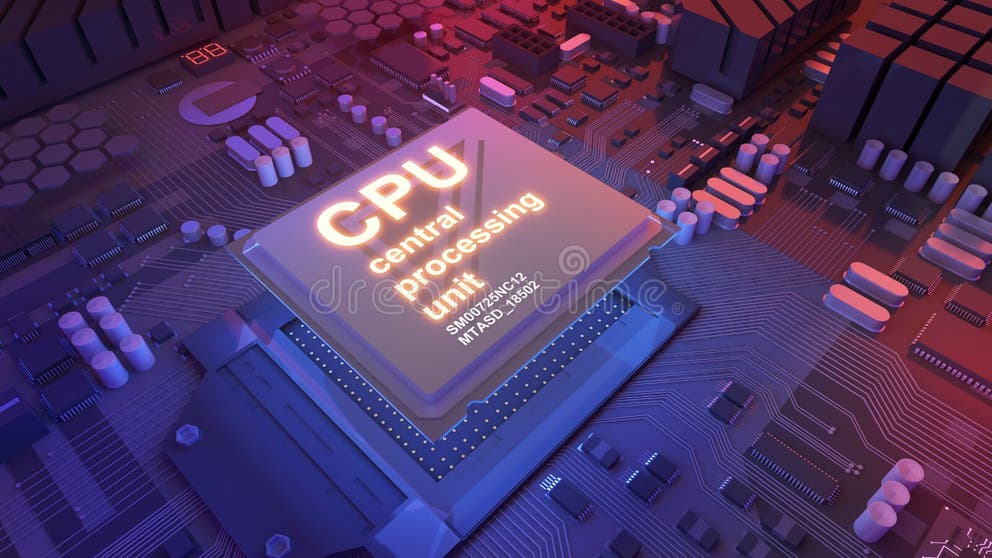Image of the Central Processing Unit,working Processing Technology,computer Technology in the ...