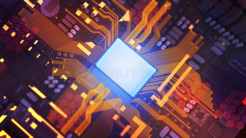 Image of the Central Processing Unit,working Processing Technology,computer Technology in the ...