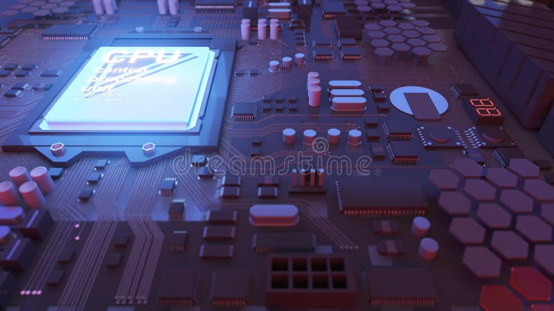 Image of the Central Processing Unit,working Processing Technology,computer Technology in the ...