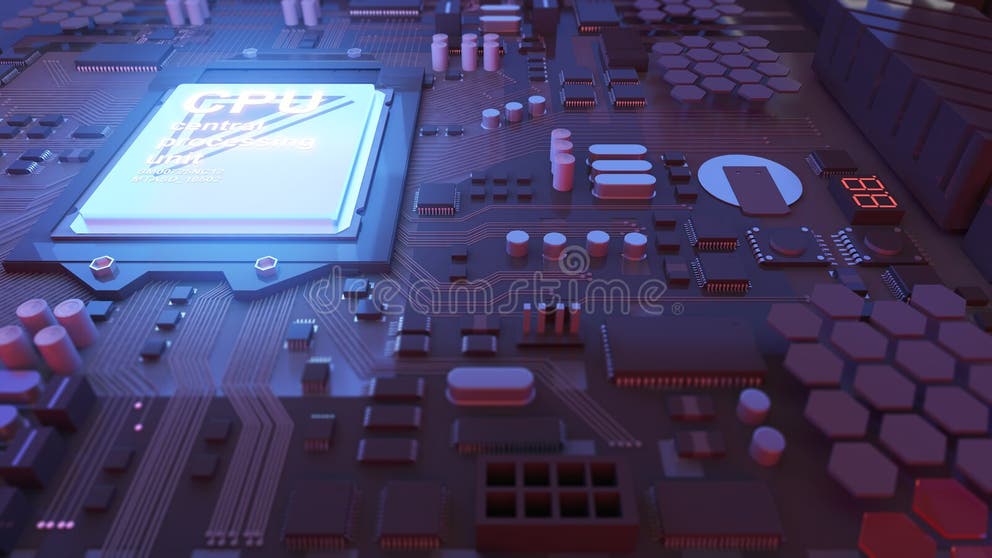 Image of the Central Processing Unit,working Processing Technology,computer Technology in the ...