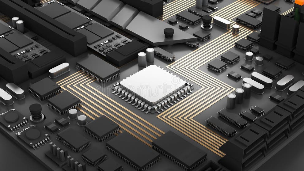 Image of the Central Processing Unit,working Processing Technology,computer Technology in the ...