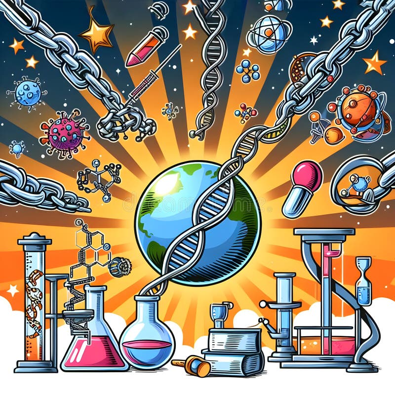 Image of a Chain Science Dna Chemistry Biotechnology Molecule Medical ...