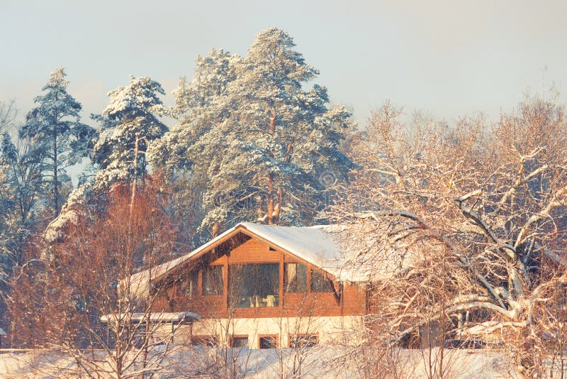 Image of a Chalet Located in a Forest Stock Image - Image of mountain ...