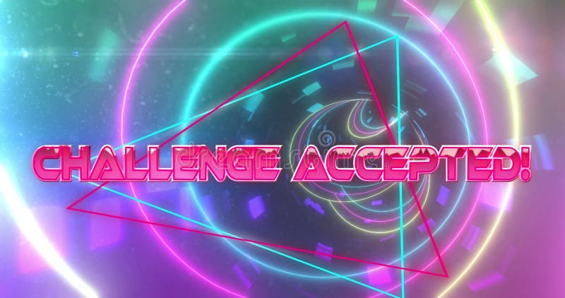 Image of Challenge Accepted Text Over Moving Digital Tunnel Stock ...