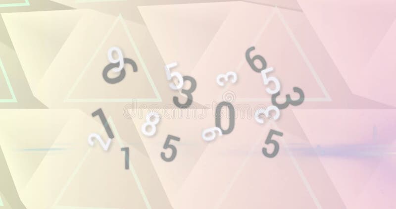 Image of Changing Black and White Numbers on Light Coloured Triangles ...