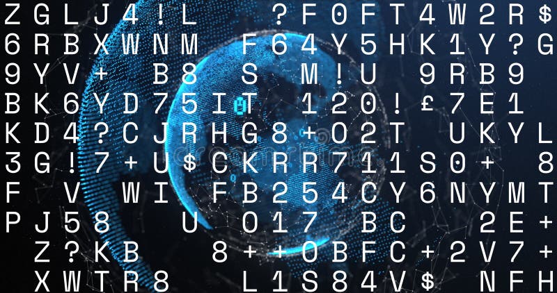 Image of Changing Numbers and Alphabets Over Spinning Globe Against ...