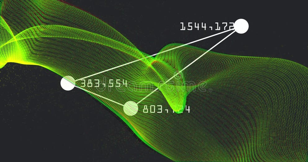 Image of Changing Numbers Around Connected Dots Forming Triangle Over ...