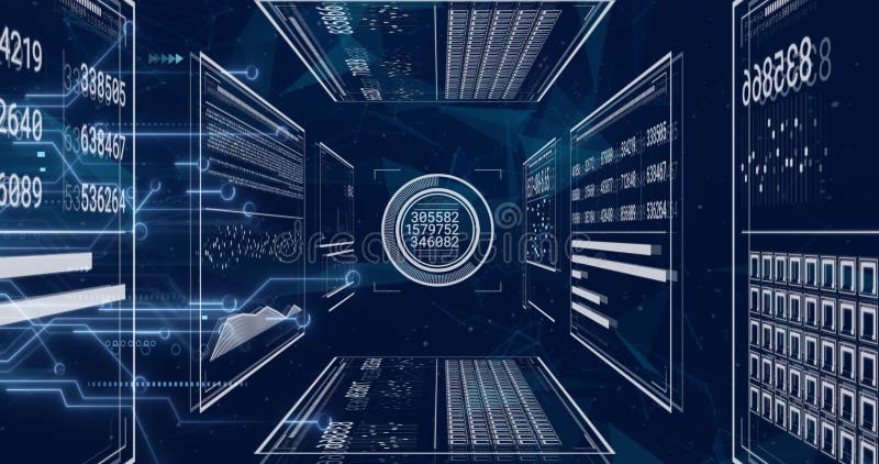 Image of Changing Numbers in Circles, Loading Bars Over Connected Dots ...