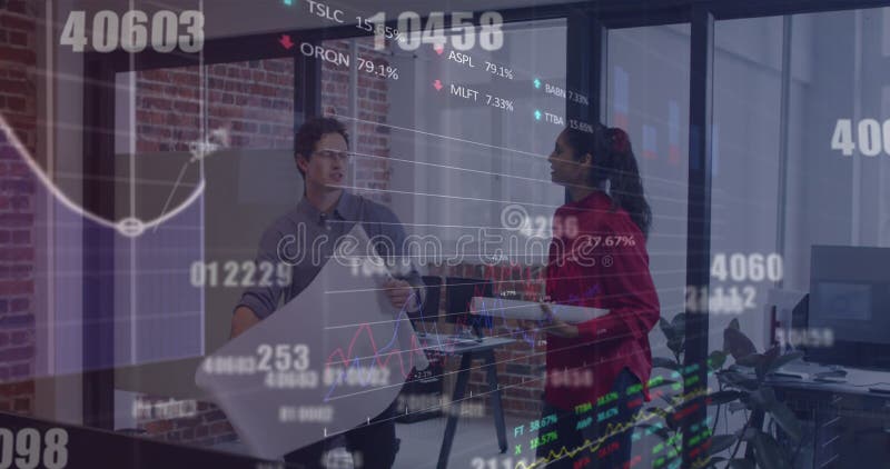 Image of Changing Numbers and Data Processing Over Diverse Colleagues ...