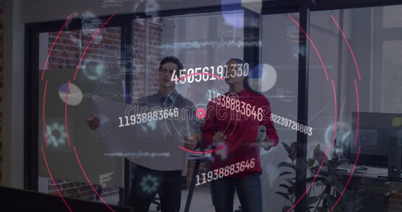 Image of Changing Numbers and Data Processing Over Diverse Colleagues ...