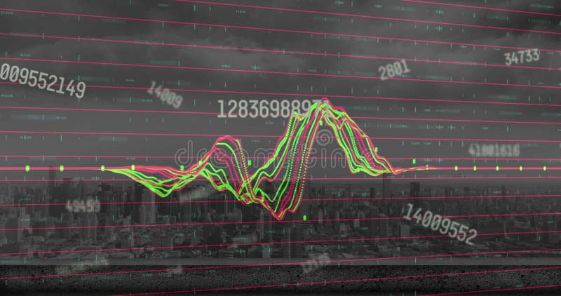 Image of Changing Numbers Floating Over Data Processing Against Aerial ...