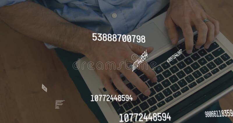 Image of Changing Numbers, Letters, Overhead View of Caucasian Man ...