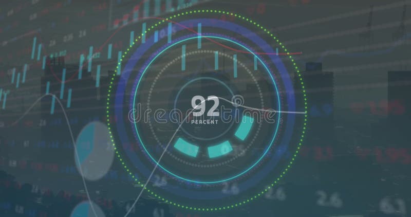 Image of Changing Numbers in Loading Circles, Graphs, Trading Board ...