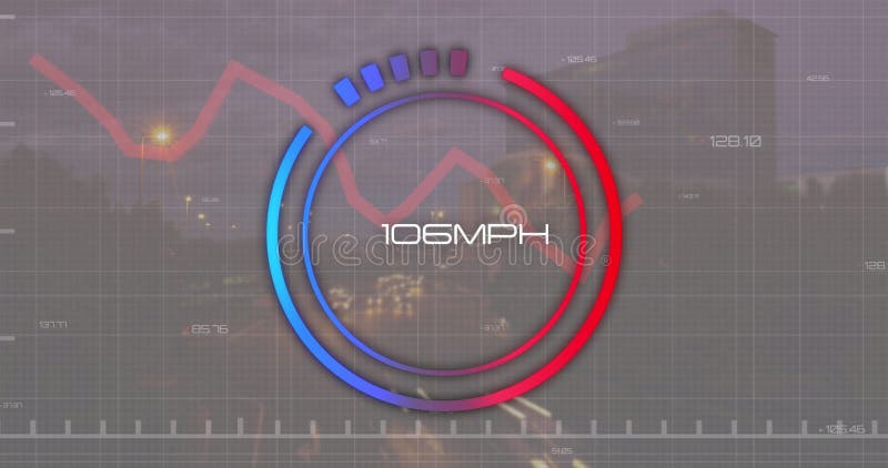 Image of Changing Numbers in Loading Speedometer, Graphs, Time-lapse of ...