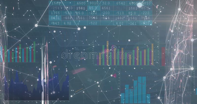 Image of Changing Numbers, Network of Connections Against Interface with Data Processing Stock ...