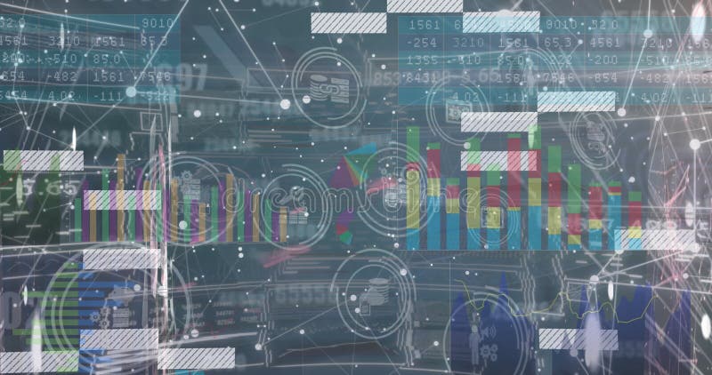 Image of Changing Numbers, Network of Connections Against Interface with Data Processing Stock ...