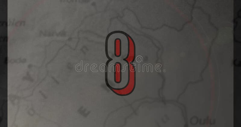 Image of Changing Numbers Over Map Stock Illustration - Illustration of ...