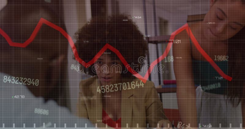 Image of Changing Numbers and Red Graph Against Group of Diverse ...