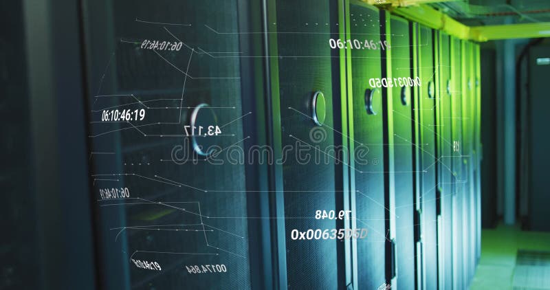 Image of Changing Numbers Rotating Over Servers Stock Photo - Image of ...