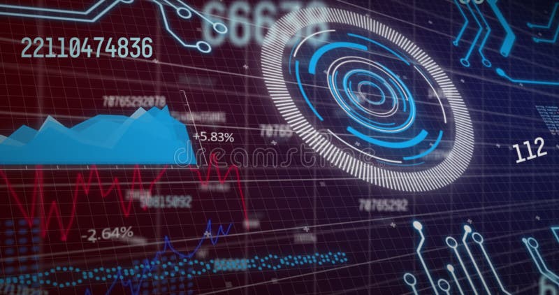 Image of Changing Numbers, Round Scanner, Statistical Data Processing ...