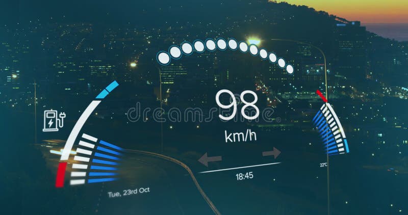 Image of Changing Numbers in Speedometer Time-lapse of Moving Vehicles ...