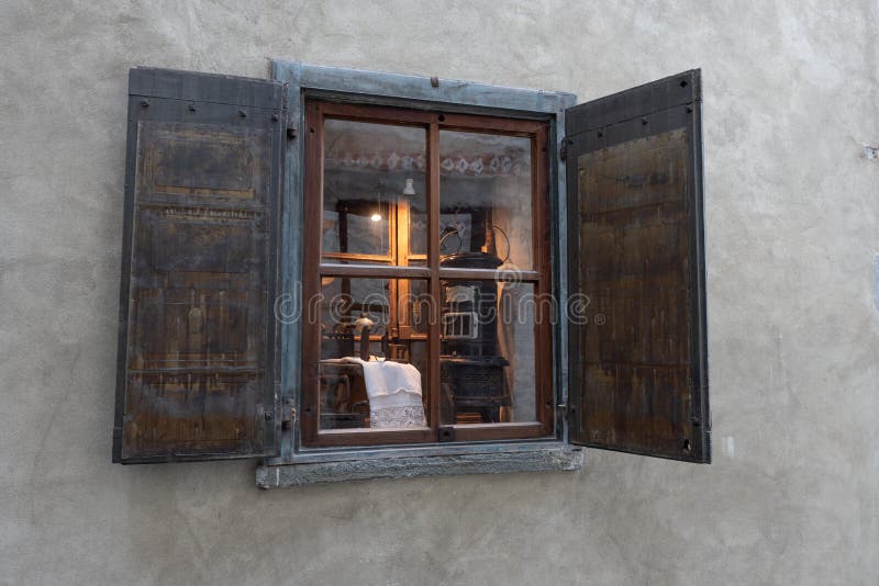 Image of a Characteristic Windows of an Ancient Village Stock Image ...