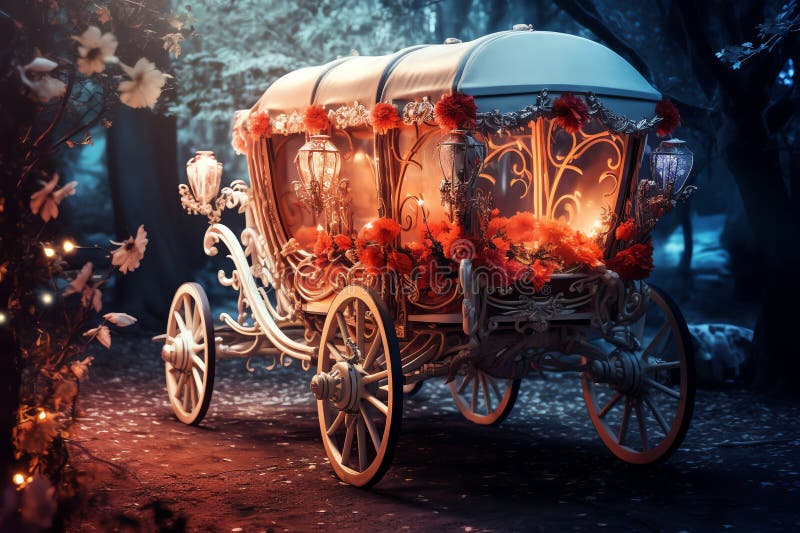 Charming Carriage Magical Fairytale World Stock Illustration ...