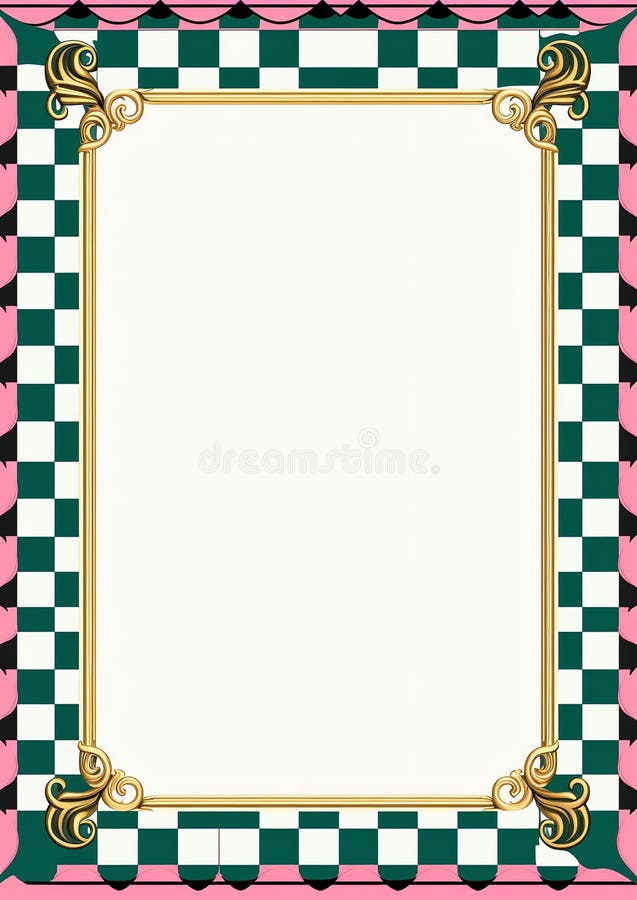 Checkerboard Pattern Frame 80s Retro Nostalgic Stock Illustration ...