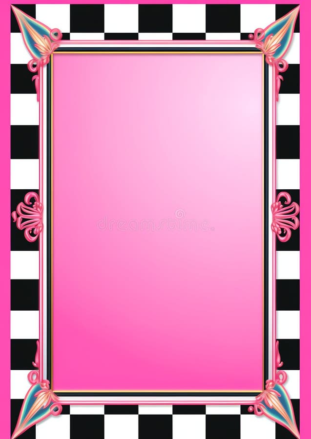Checkerboard Pattern Frame 80s Retro Nostalgic Stock Illustration ...