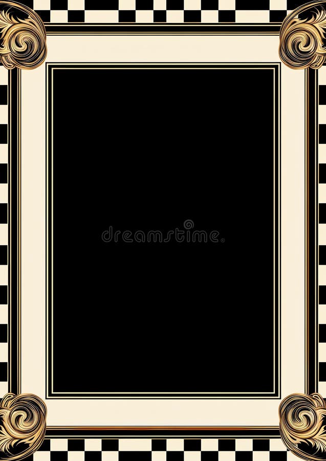 Checkerboard Pattern Frame 80s Retro Nostalgic Stock Illustration ...