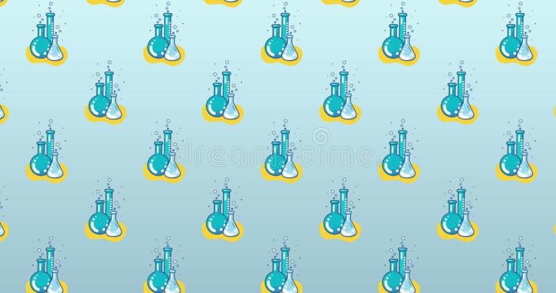 Image of Chemical Beakers Icons on Blue Background Stock Illustration ...