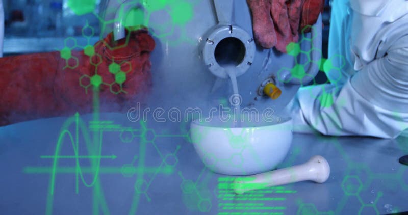 Image of Chemical Formula and Data Processing Over Diverse Scientists in Lab Stock Photo - Image ...