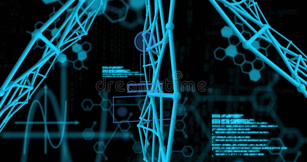 Image of Chemical Formula with Network of Connections and Data ...