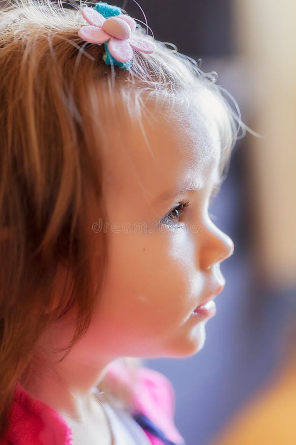 Image of a Child from Profile Stock Image - Image of fashion, face ...