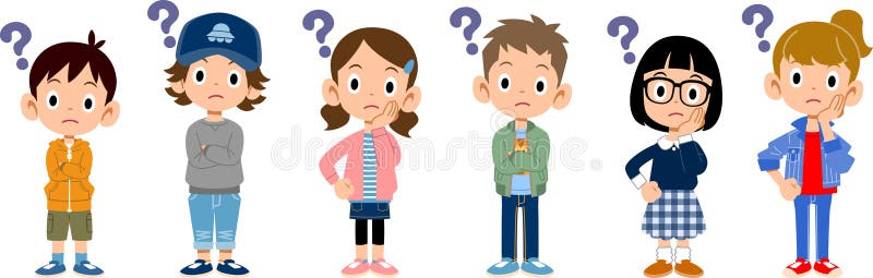 The Image of Children with Doubts Stock Illustration - Illustration of ...